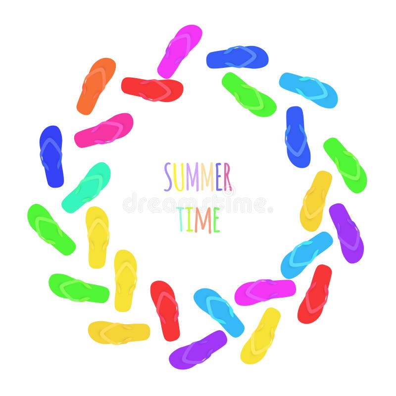 Summer Time. Slippers. Banner. Vector Stock Vector - Illustration of ...