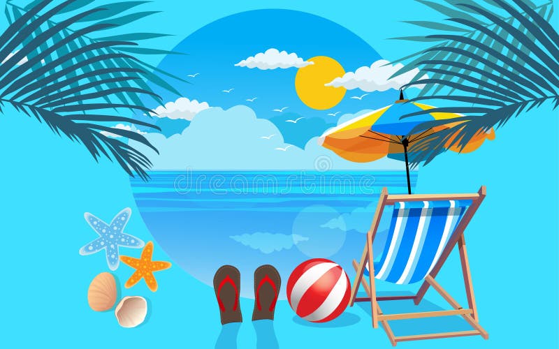 Summer Time Vector Banner Design in Beach Sea Shore Stock Vector ...