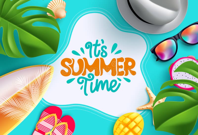 Summer Time Vector Design. it`s Summer Time Text in Empty Space with ...