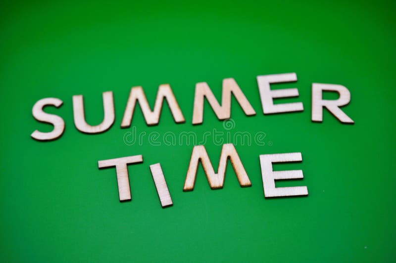 Summer Time Write on Green Background Stock Photo - Image of background ...
