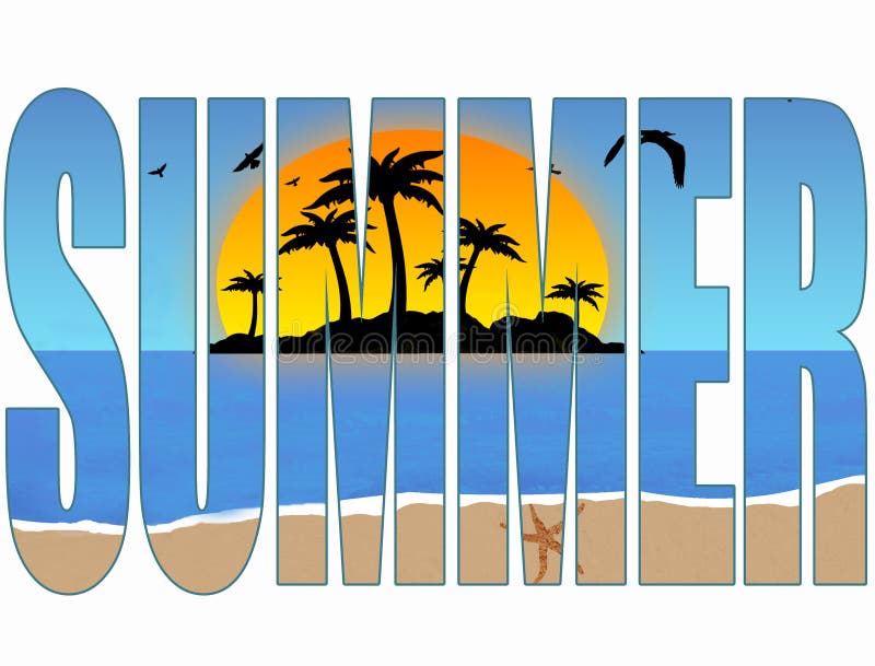 Summer title stock vector. Illustration of tree, decorative - 18388197