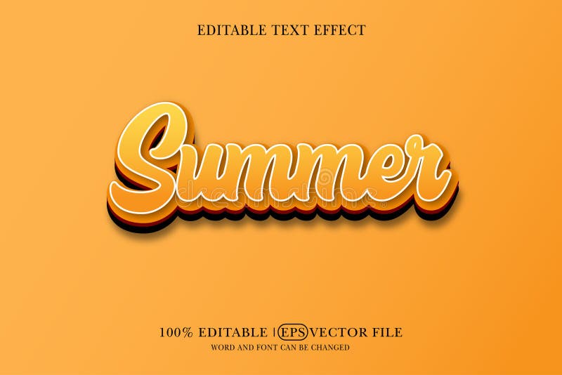 Summer Title Background Editable Text Effect, 3d Text Template Stock ...