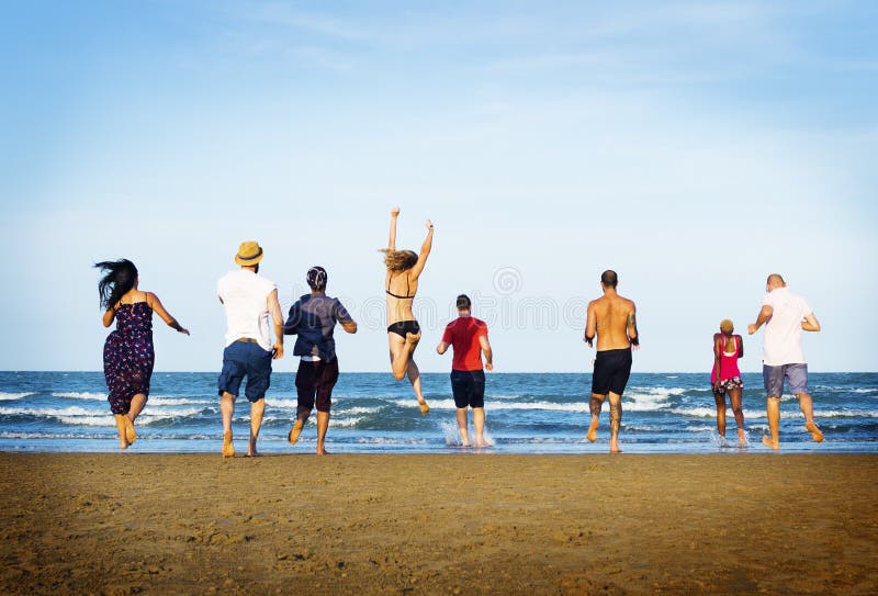 Summer Togetherness Friendship Beach Vacation Concept Stock Photo ...