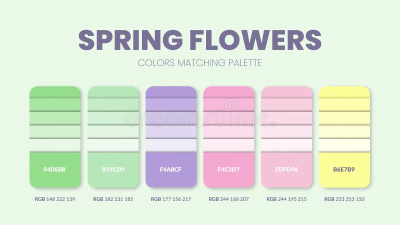 Spring Flowers Color Palette or Color Schemes are Trends Combinations ...