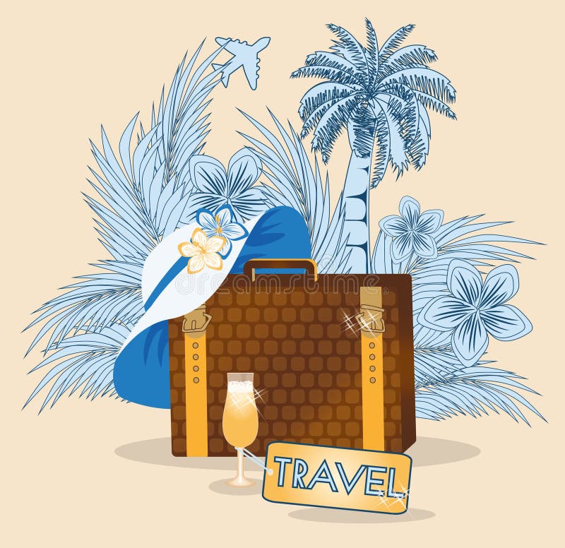 Summer Travel Congratulations Card Stock Vector - Illustration of ...