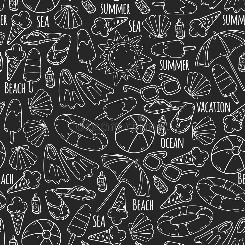 Summer, Travel. Sea, Ocean, Beach. Vector Pattern. Stock Vector ...