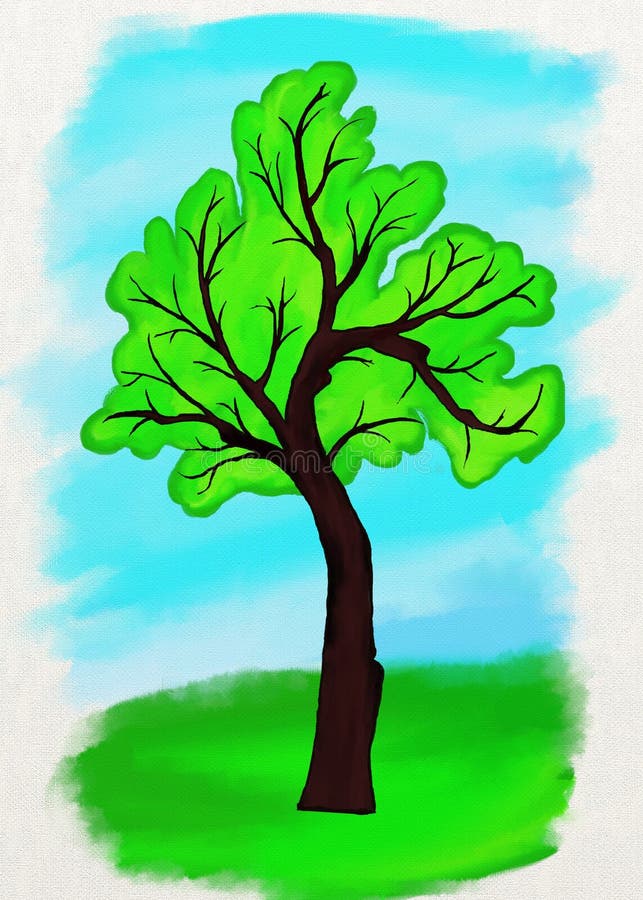 Summer tree stock illustration. Illustration of artistic - 51419099