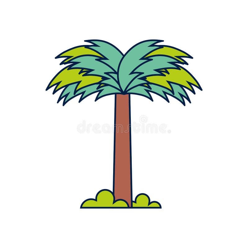 Summer Tree Palm Detailed Style Icon Stock Vector - Illustration of ...