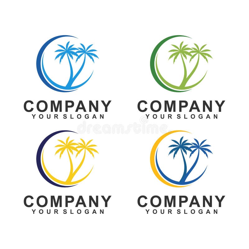 Summer Tree Palm Logo Icon Vector Template Stock Illustration ...