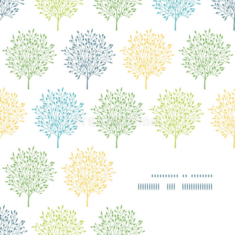 Summer Trees Colorful Frame Corner Pattern Stock Vector - Illustration ...