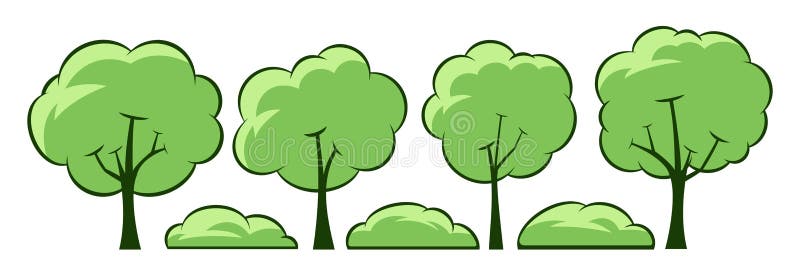 Summer. Trees set stock vector. Illustration of garden - 182960759