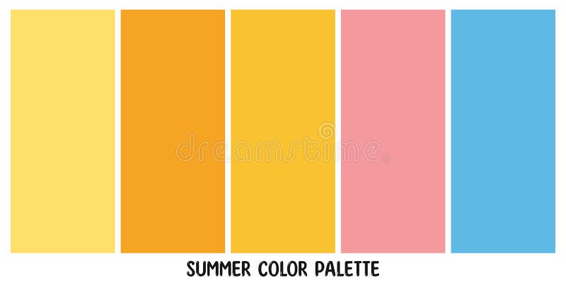 Summer Trend Set of Color Palettes Isolated on White. Vector Stock ...