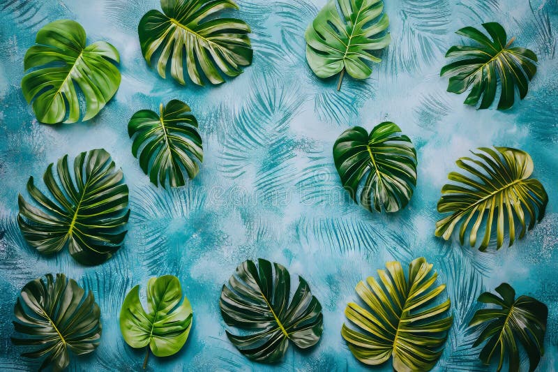 A Summer Tropical Backdrop Featuring a Pool with the Shadow of a ...