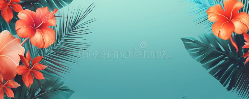 Summer Tropical Background - Refreshing Design Pop Colors Banner Stock ...