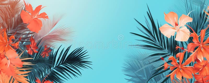 Summer Tropical Background - Refreshing Design Pop Colors Banner Stock ...