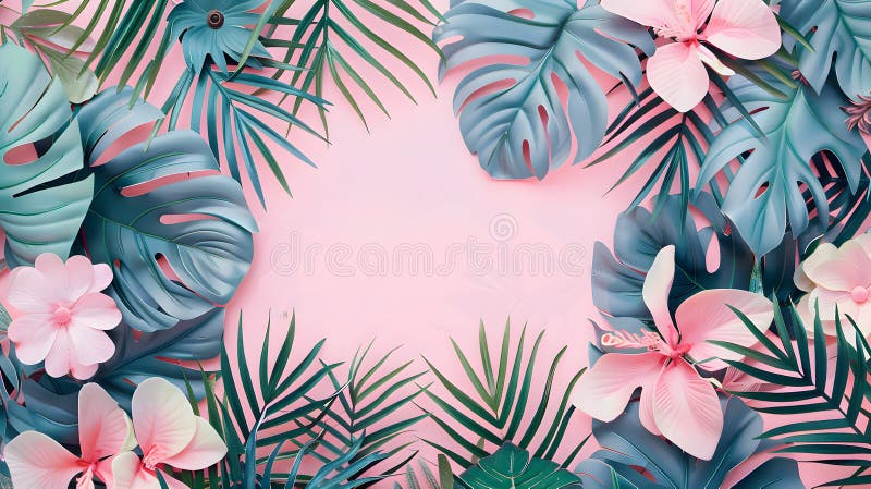 Summer Tropical Banner - Refreshing Design Pop Colors Background Stock ...