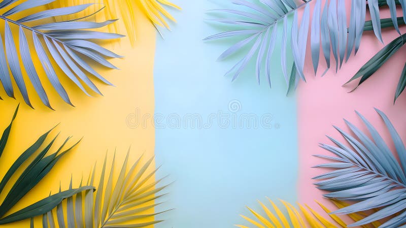 Summer Tropical Banner - Refreshing Design Pop Colors Background Stock ...