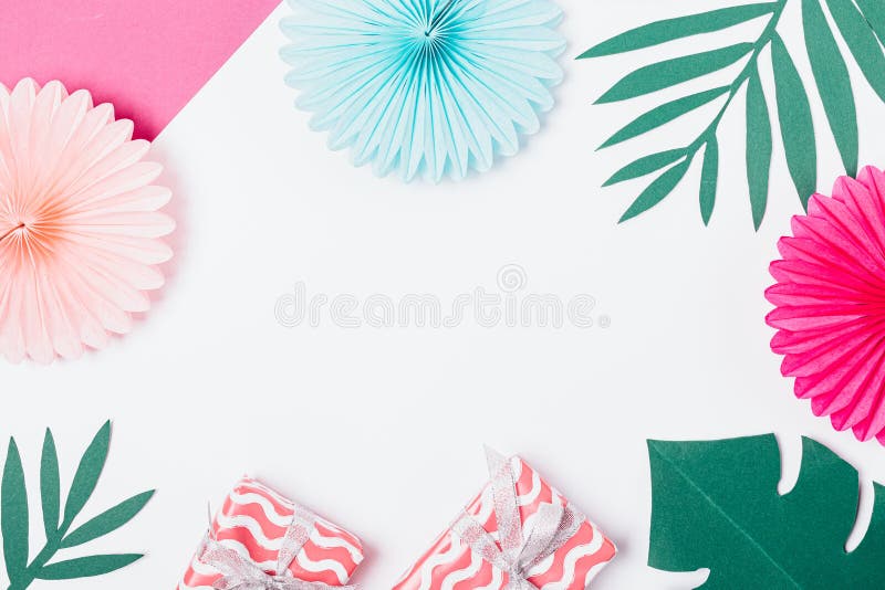 Summer Tropical Leaves Made of Paper Stock Image - Image of paper ...