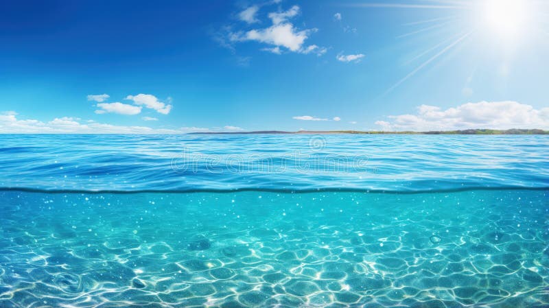 Summer Tropical Sea with Sparkling Waves and Blue Sunny Sky Stock ...