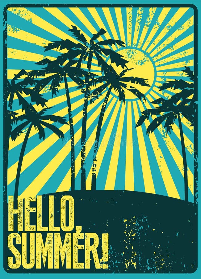 Summer Typographic Grunge Retro Poster Design. Vector Illustration ...