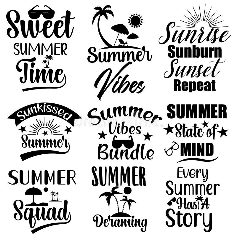 Summer Typography T Shirt Design. Stock Illustration - Illustration of ...