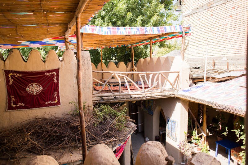 Summer Uzbek Dining Room in an Old House Made in Oriental Stock Image ...