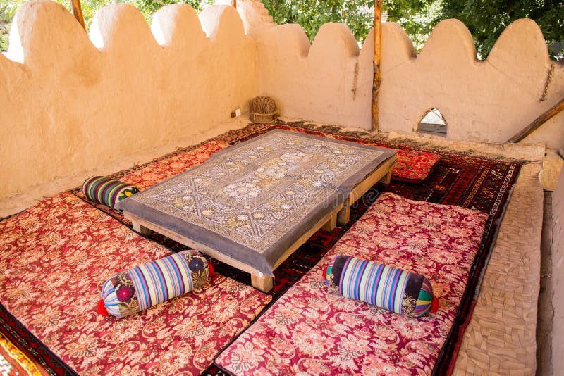 Summer Uzbek Dining Room in an Old House Made in Oriental Stock Image ...