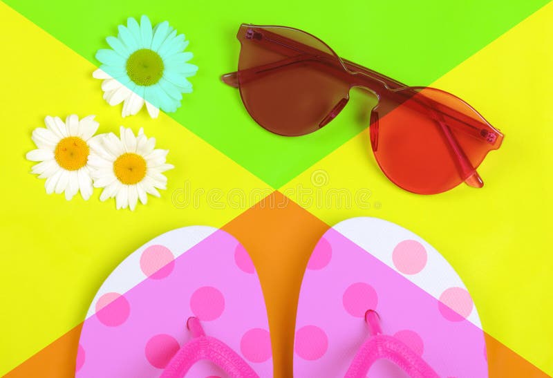 Summer Vacation Accessories Stock Photo - Image of concept, flip: 91506582