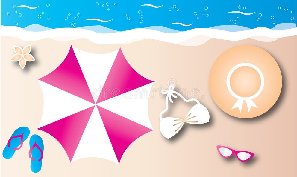 Summer Vacation Beach Header or Banner Stock Vector - Illustration of ...