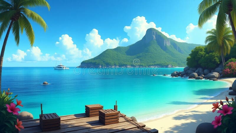 Summer Vacation Beach Beach and Ocean Scenics Stock Photo - Image of ...