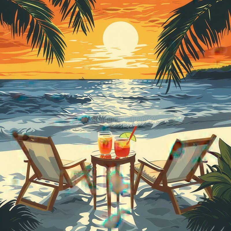 Summer Vacation Feeling Background Illustration Stock Illustration ...