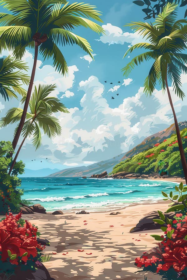 Summer Vacation Feeling Background Illustration Stock Illustration ...