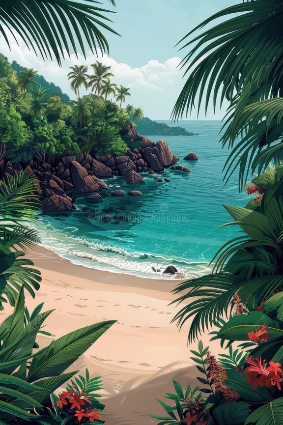 Summer Vacation Feeling Background Illustration Stock Illustration ...