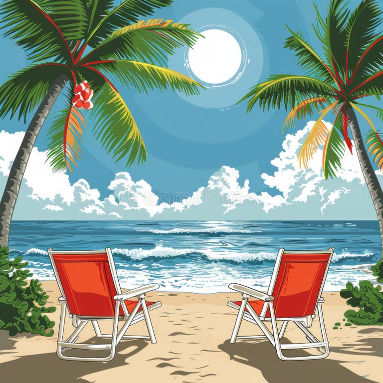 Summer Vacation Feeling Background Illustration Stock Illustration ...