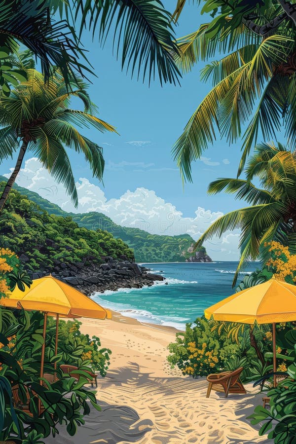 Summer Vacation Feeling Background Illustration Stock Illustration ...