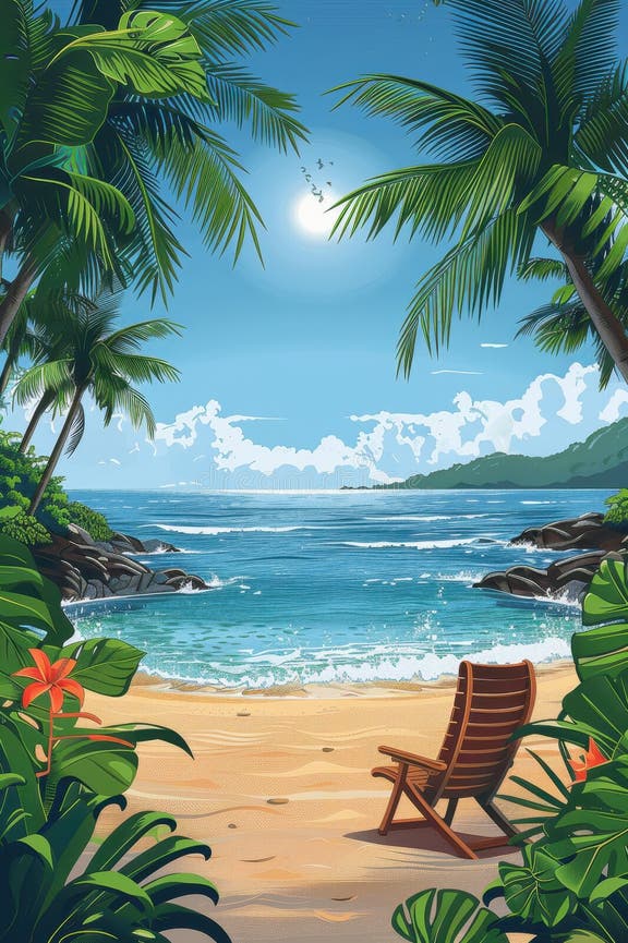 Summer Vacation Feeling Background Illustration Stock Illustration ...