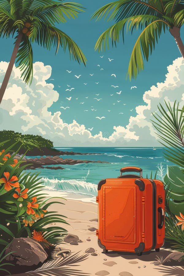 Summer Vacation Feeling Background Illustration Stock Illustration ...