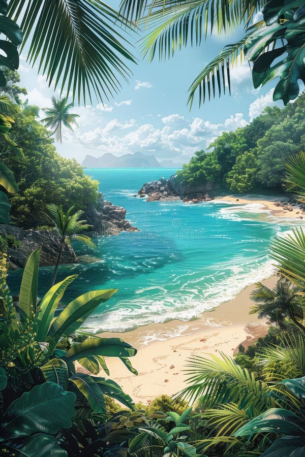 Summer Vacation Feeling Background Illustration Stock Illustration ...