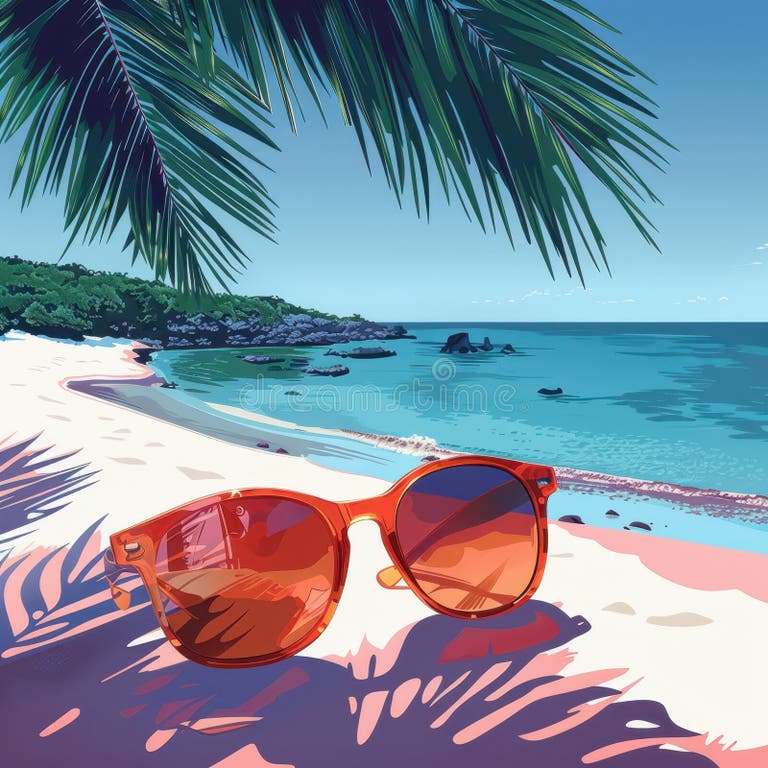 Summer Vacation Feeling Background Illustration Stock Illustration ...