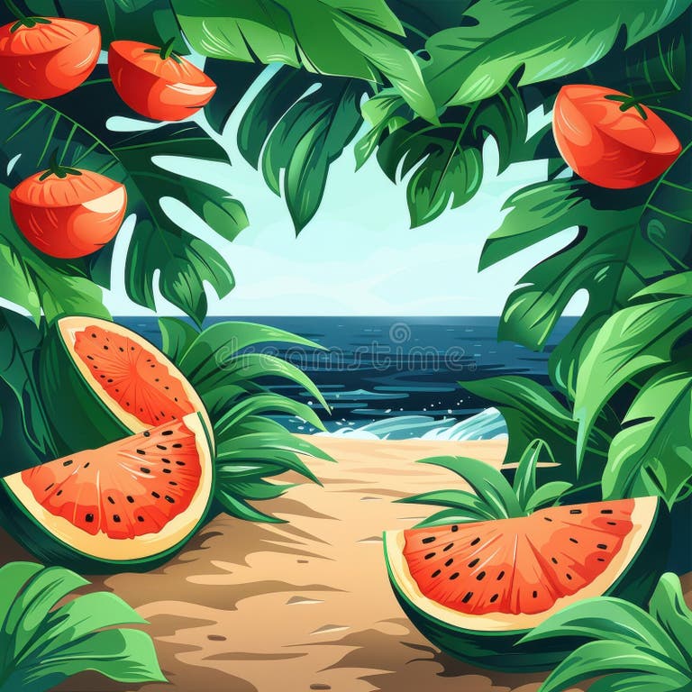 Summer Vacation Feeling Background Illustration Stock Illustration ...