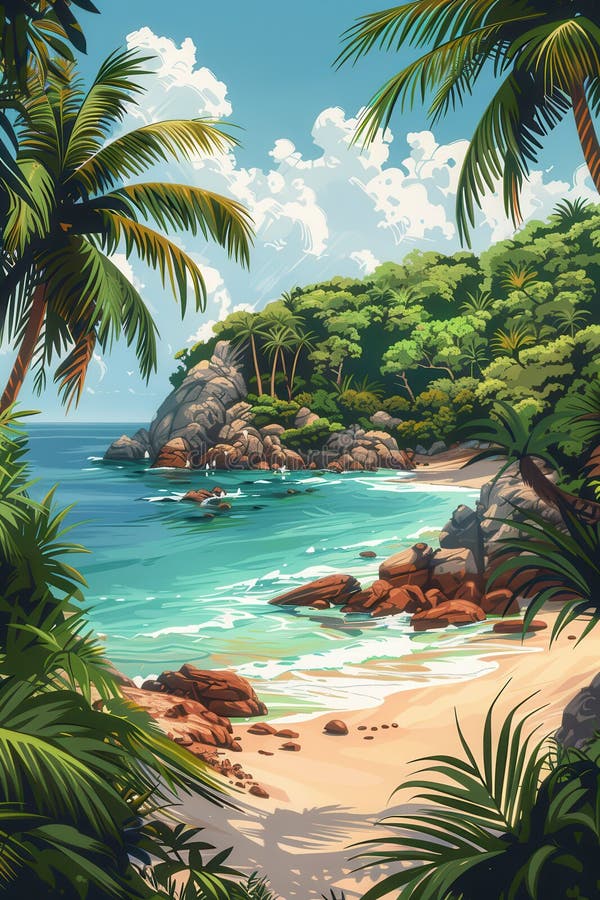 Summer Vacation Feeling Background Illustration Stock Illustration ...