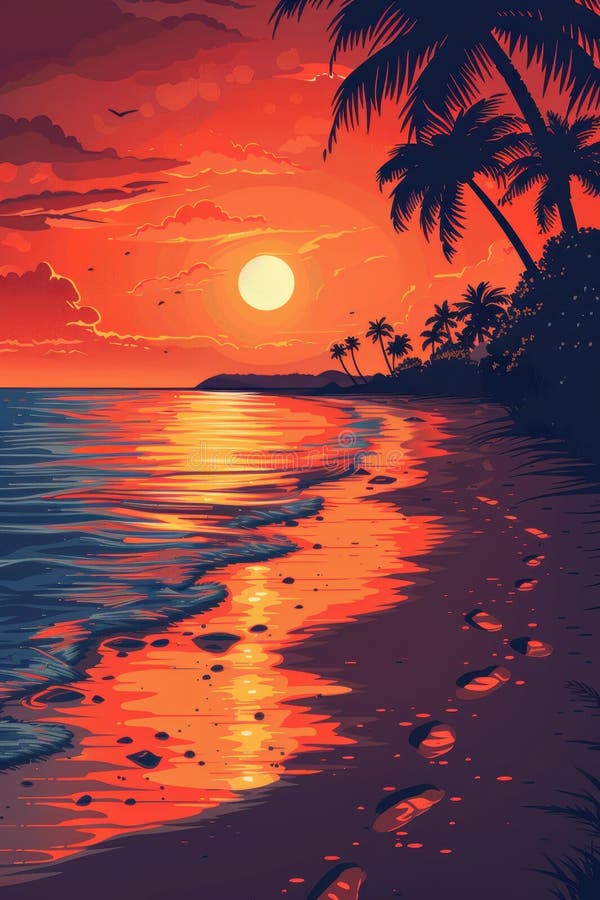 Summer Vacation Feeling Background Illustration Stock Illustration ...