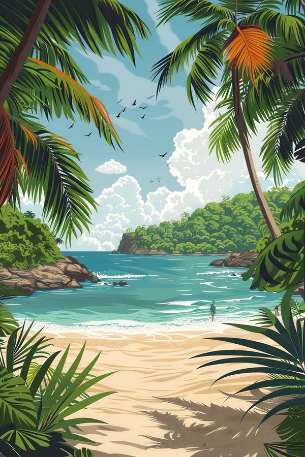 Summer Vacation Feeling Background Illustration Stock Illustration ...