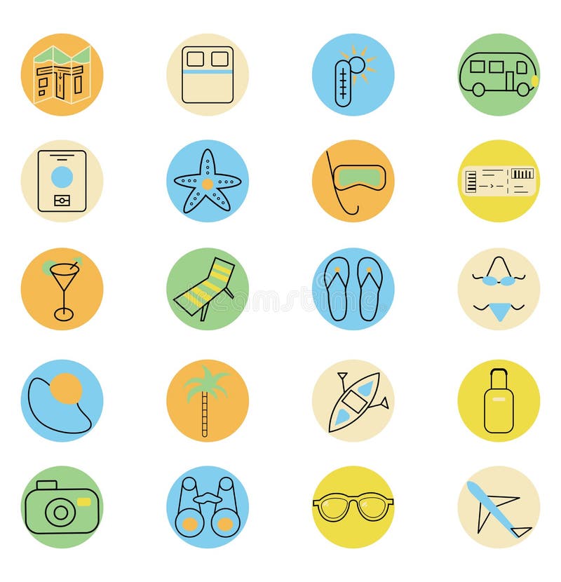 Summer Vacation , icon stock vector. Illustration of business - 258924697