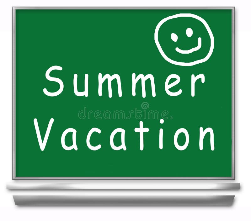 Summer Vacation School Chalkboard - Kids Stock Illustration ...