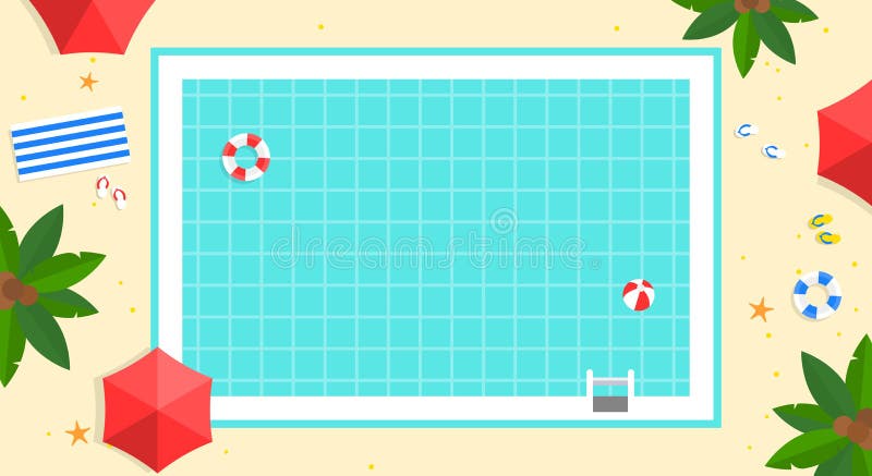 Summer Vacation, Swimming Pool Poster Vector Illustration Stock Vector ...