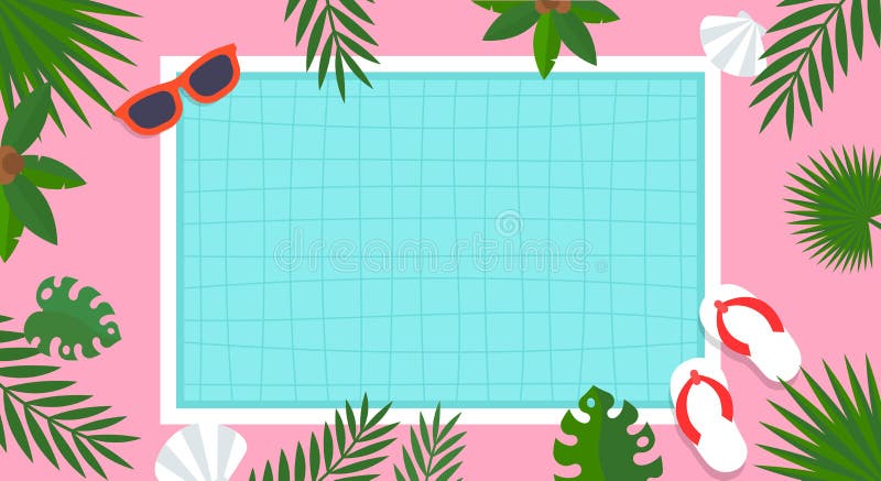 Summer Vacation, Swimming Pool Poster Vector Illustration Stock Vector ...