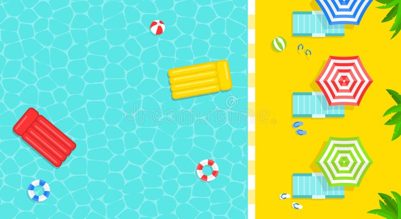 Pool Party, Swimming Pool with Summer Element Stock Vector ...