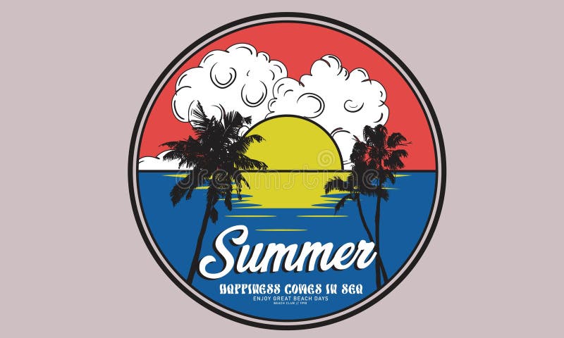 Summer Vacation T Shirt Design Stock Vector Illustration Of Pillow