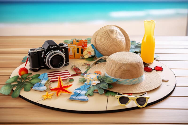 Summer Vacation Table Top, Generative AI Stock Illustration ...